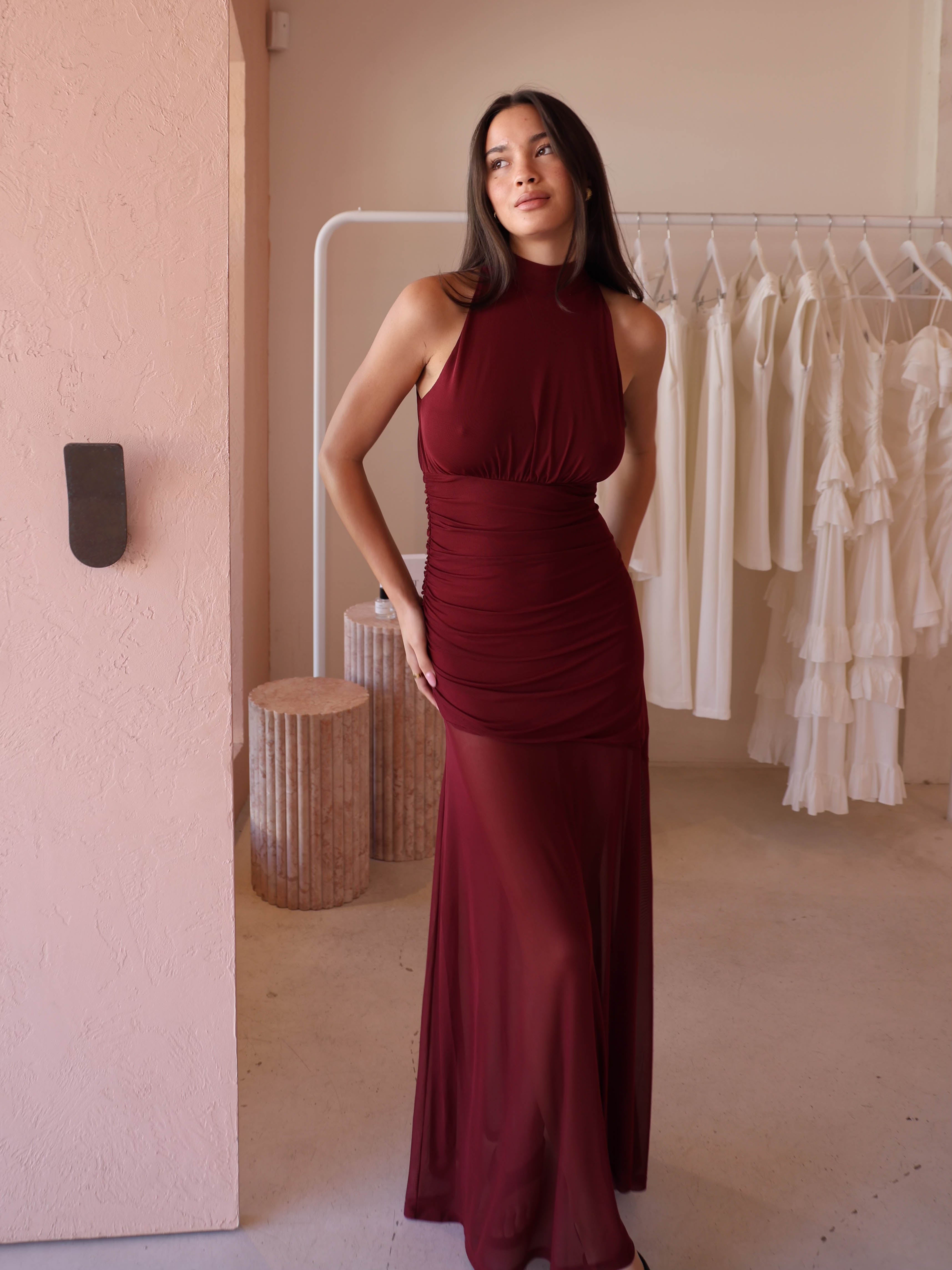 By Nicola Adele Maxi Dress in Berry – Coco & Lola