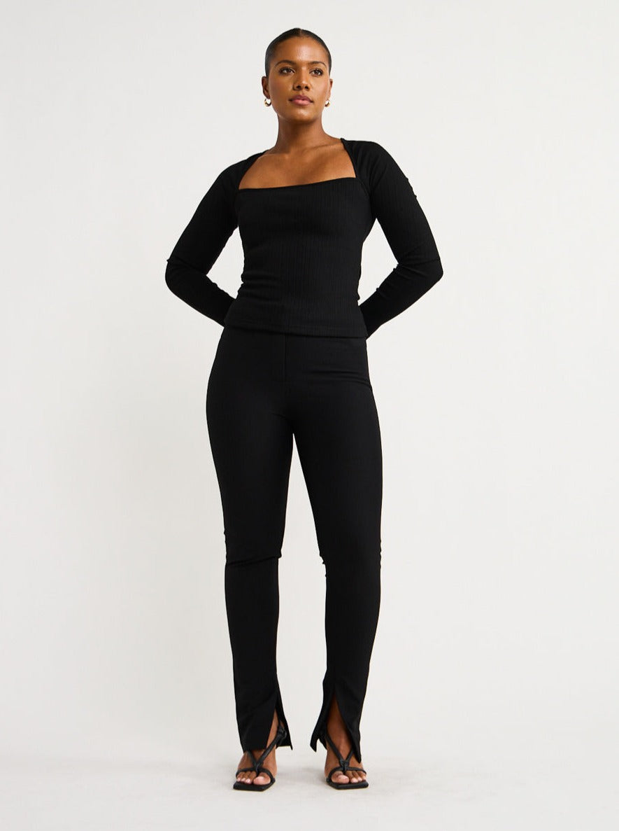 By Johnny Pia Ankle Split Pant in Black – Coco & Lola