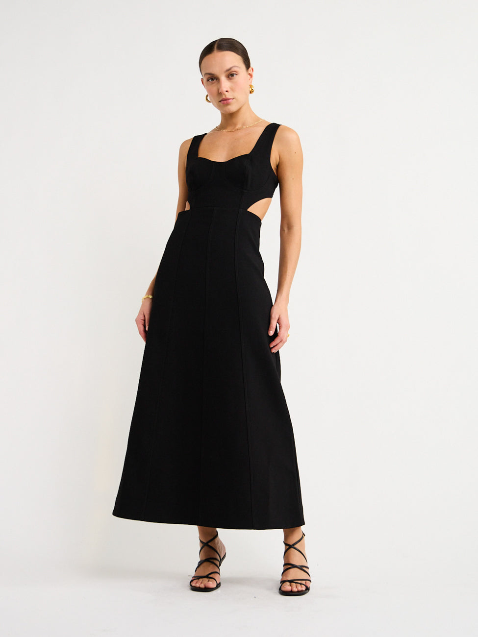 Shona Joy Amura Bustier Midi Dress in Black – Coco & Lola