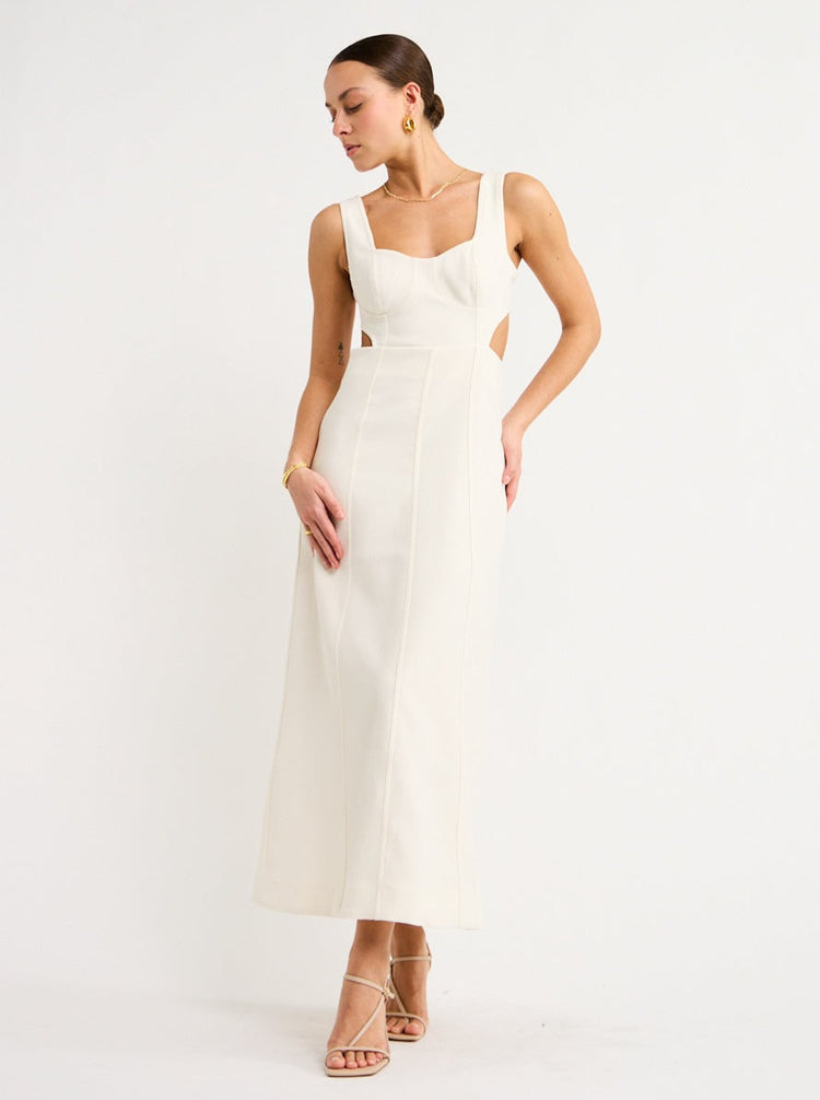 Shona Joy Amura Bustier Midi Dress in Cream – Coco & Lola