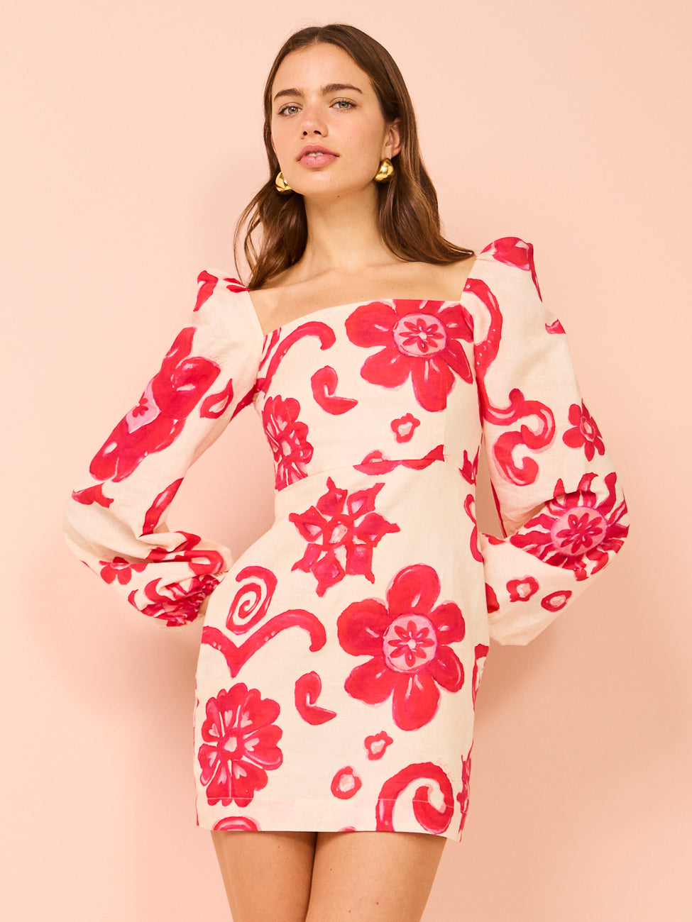Kate Ford Delta Puff Mini Dress in Multi – Coco & Lola