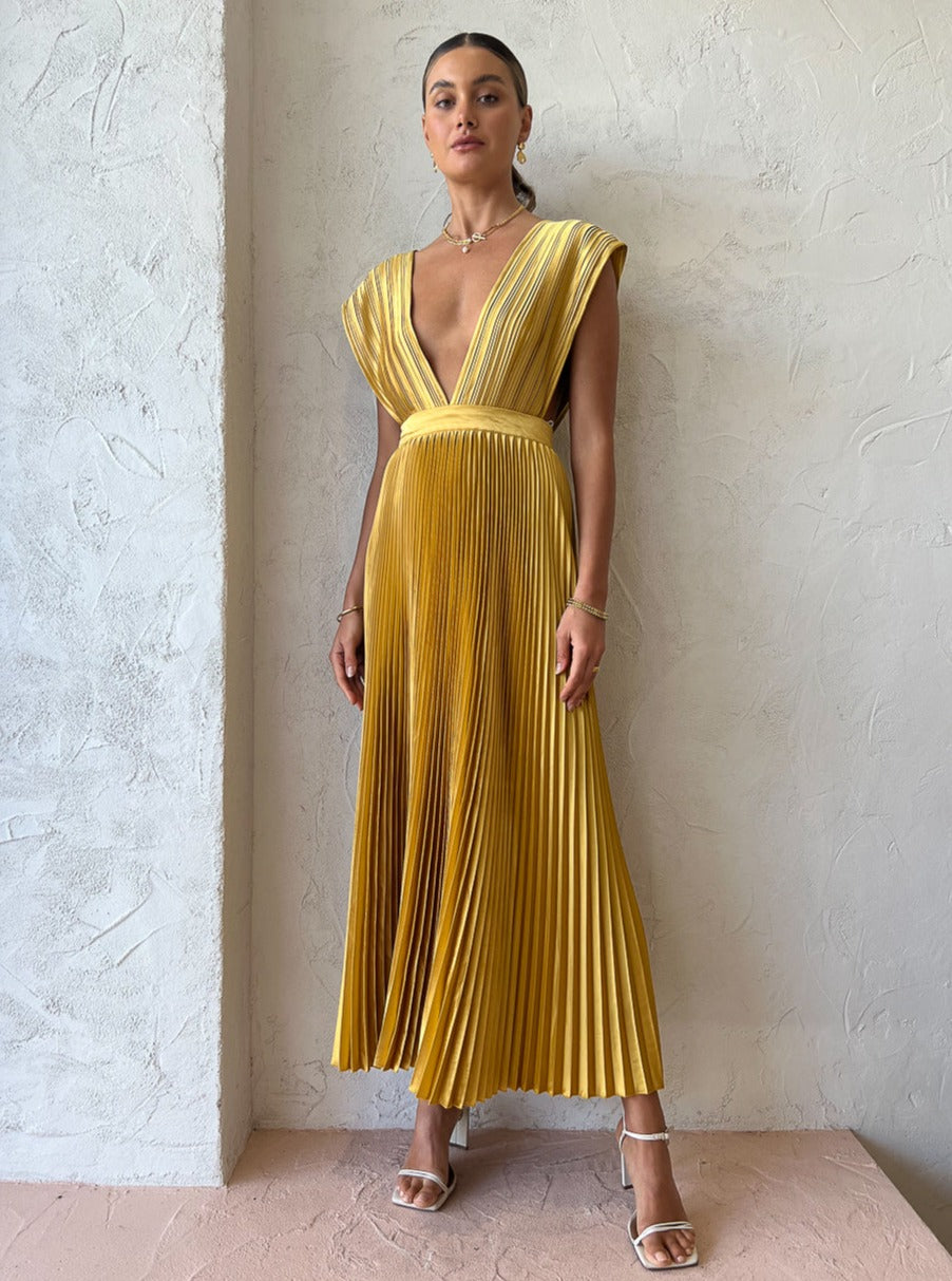 Lidee Gala Gown in Marigold – Coco & Lola