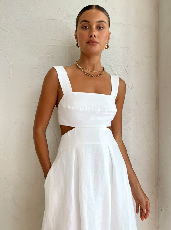 Shona Joy Morgan Cut Out Midi Dress in Ivory – Coco & Lola