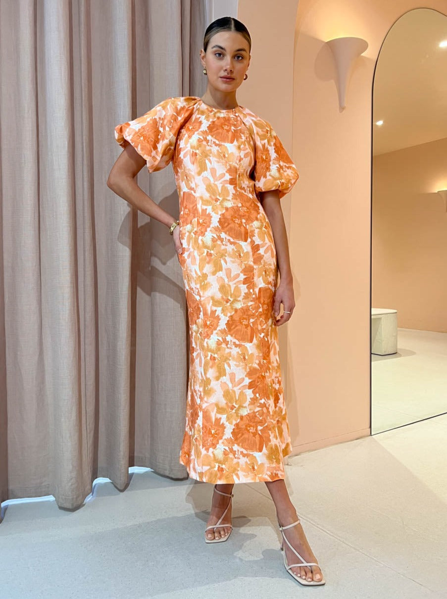 Significant Other Elena SS Midi Dress in Scarlet Poppy – Coco & Lola