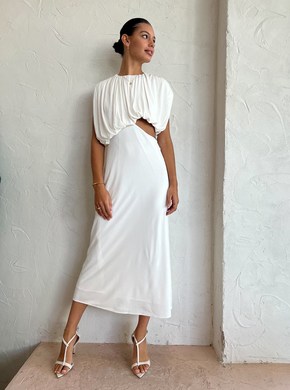 Third Form Overflow Drape Midi Dress in Off White – Coco & Lola